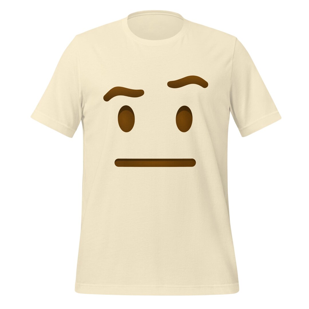 Raised Eyebrow Emoji T-shirt | Skeptical & Curious | Bella + Canvas Tee ...