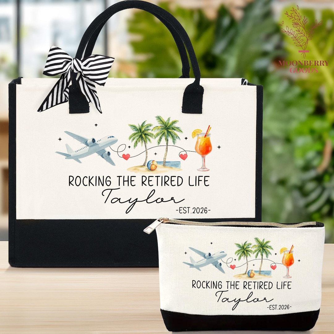Custom Retirement Tote Bag, Rocking the Retired Life Bag, Retirement ...