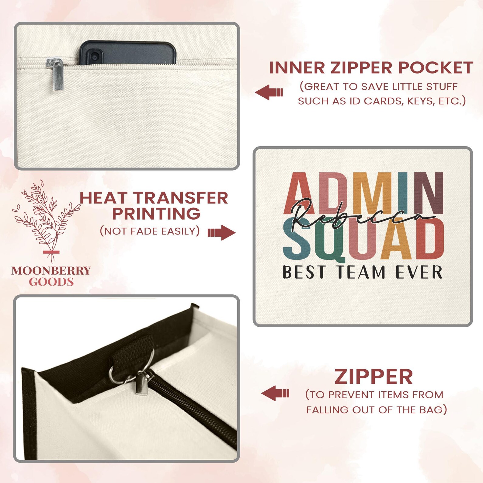 Admin Squad Tote Bag, Administrative Assistant Tote Bag, Administrative ...