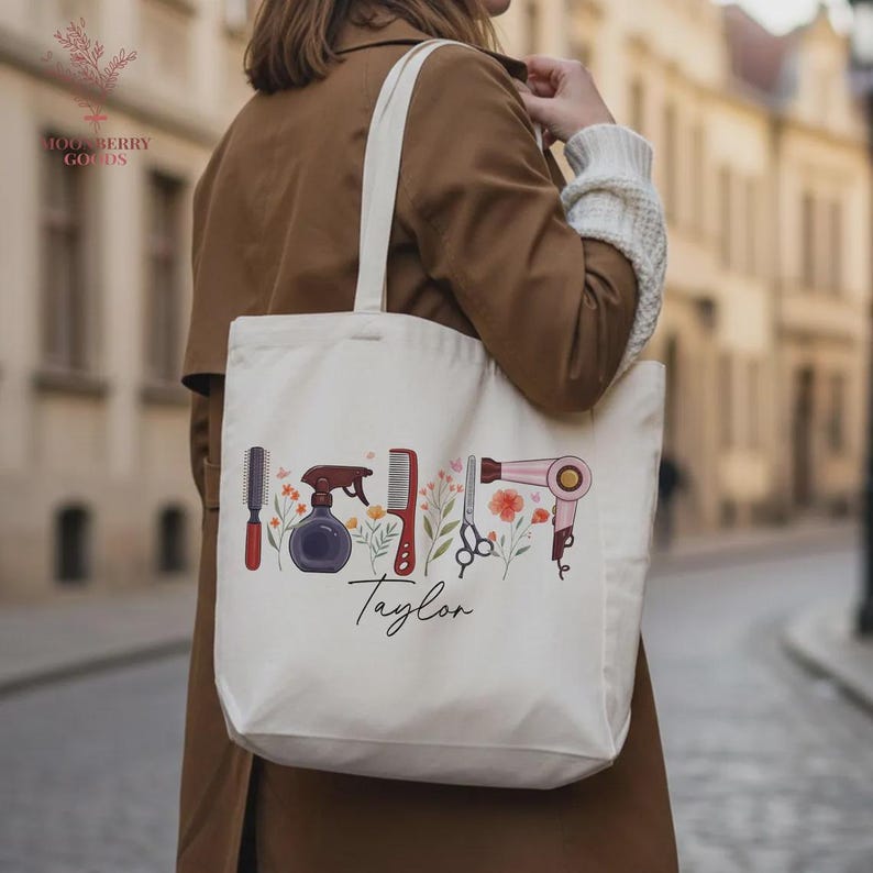 Custom Hairdresser Bag, Hairstylist Tote Bag, Floral Hairdresser Gift ...