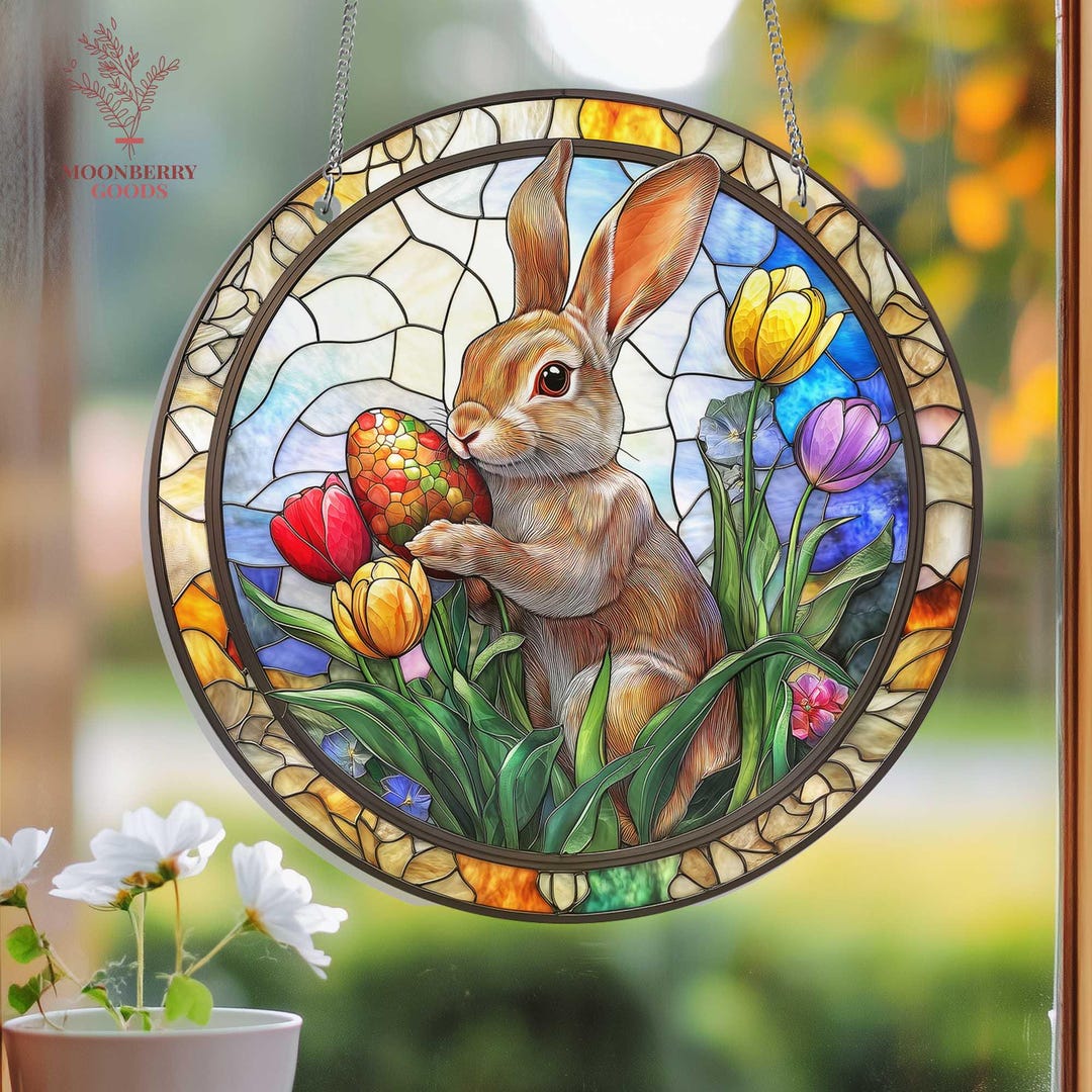 Easter Bunny Suncatcher, Spring Bunny Ornament, Easter Gift, Easter ...