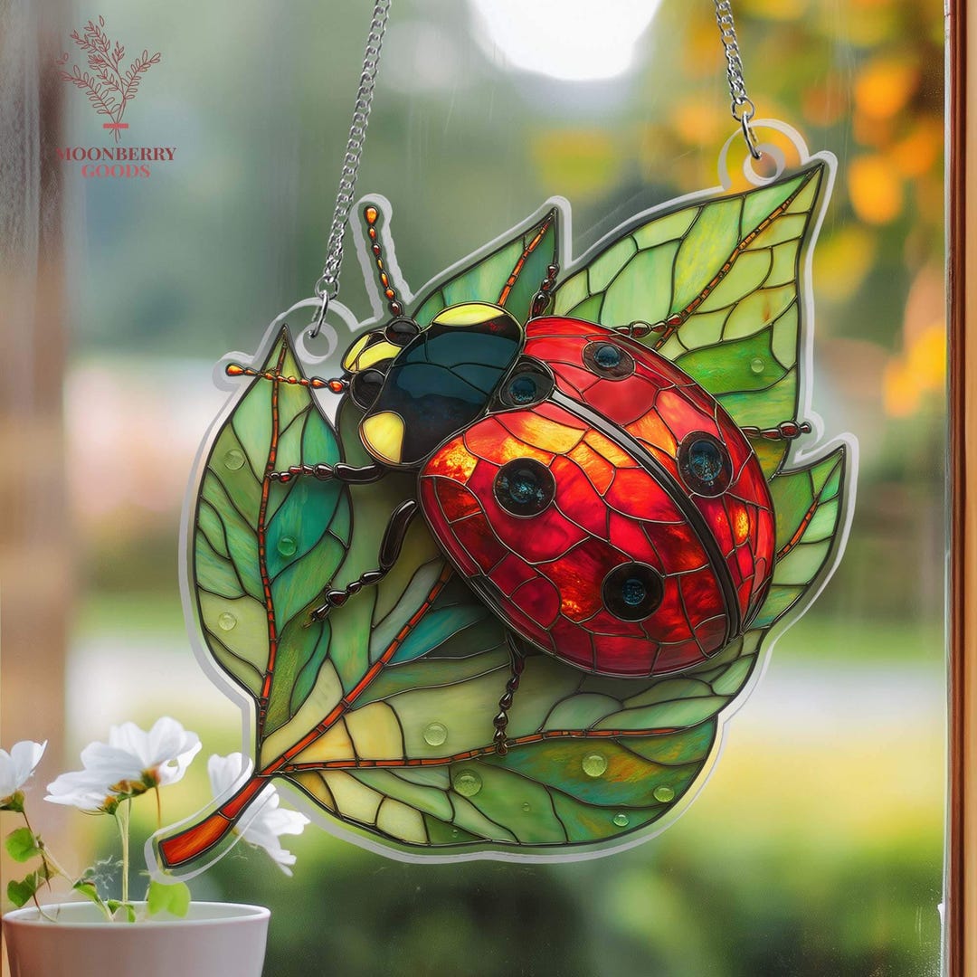 Ladybug Suncatcher, Nature Window Decor, Insect Suncatcher, Bug Lover ...