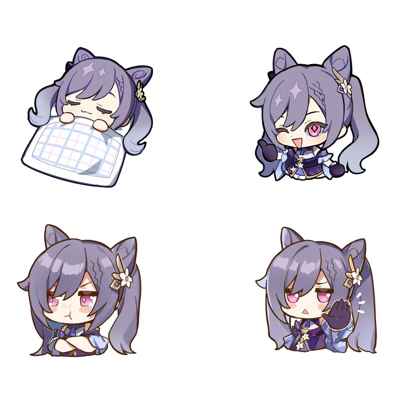 Large Keqing Genshin Impact Sticker Set, Keqing Stickers, Genshin ...