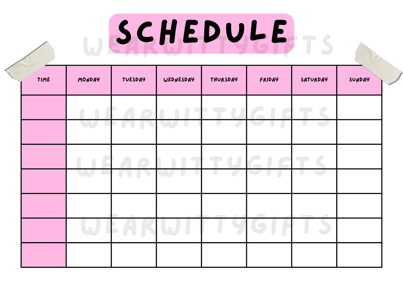 Monday-friday Schedule Planner | Printable Weekly Timetable ...