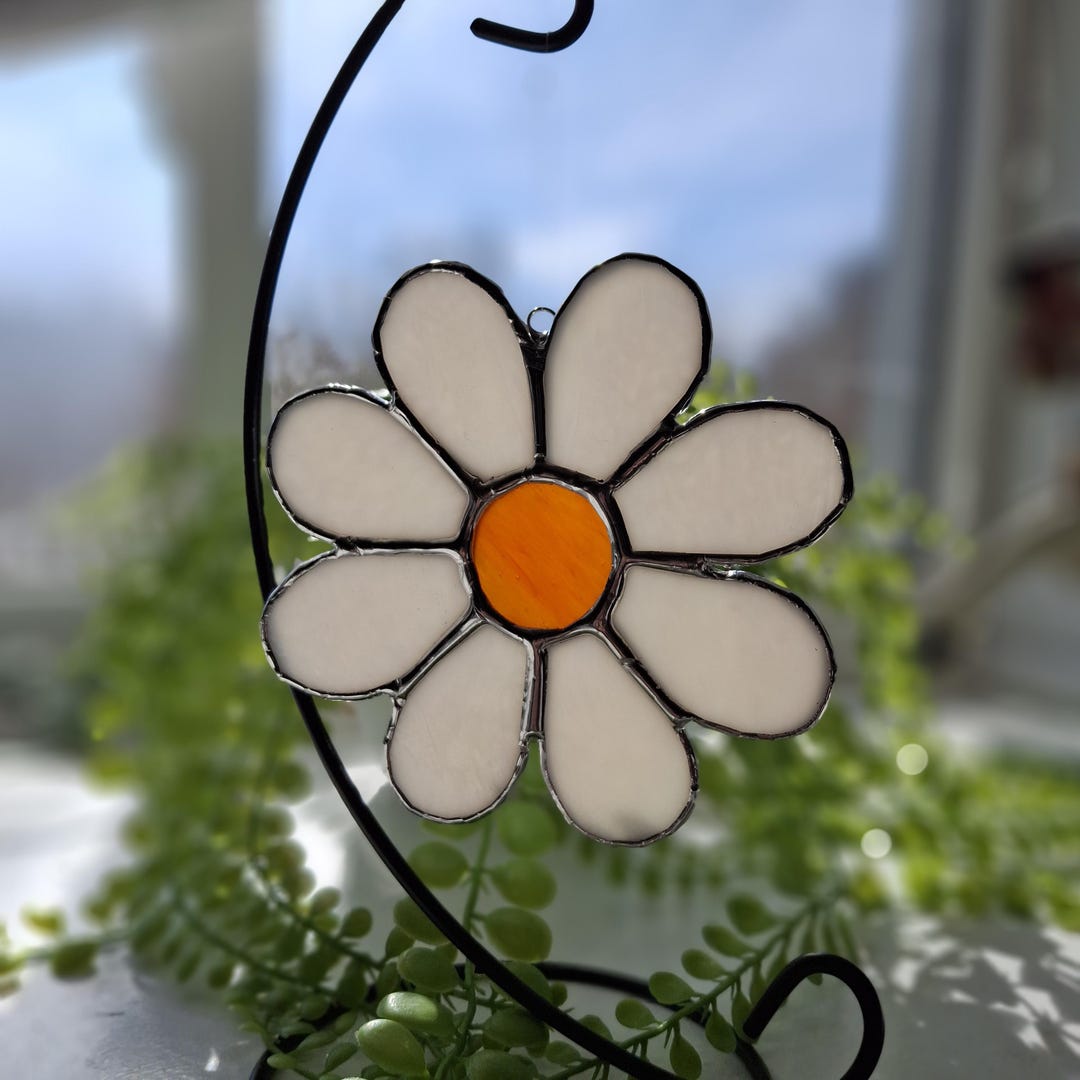 Daisy Flower Stained Glass - Etsy
