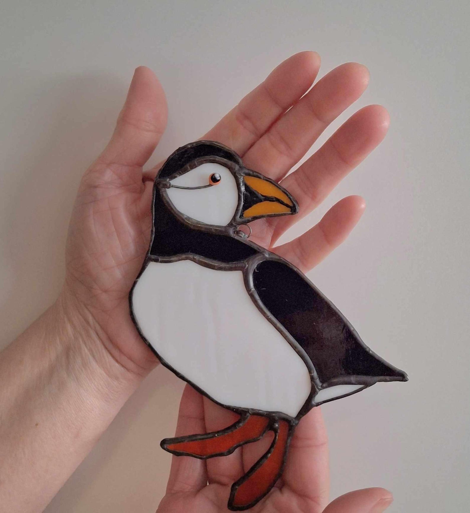 Puffin Stained Glass Suncatcher - Etsy