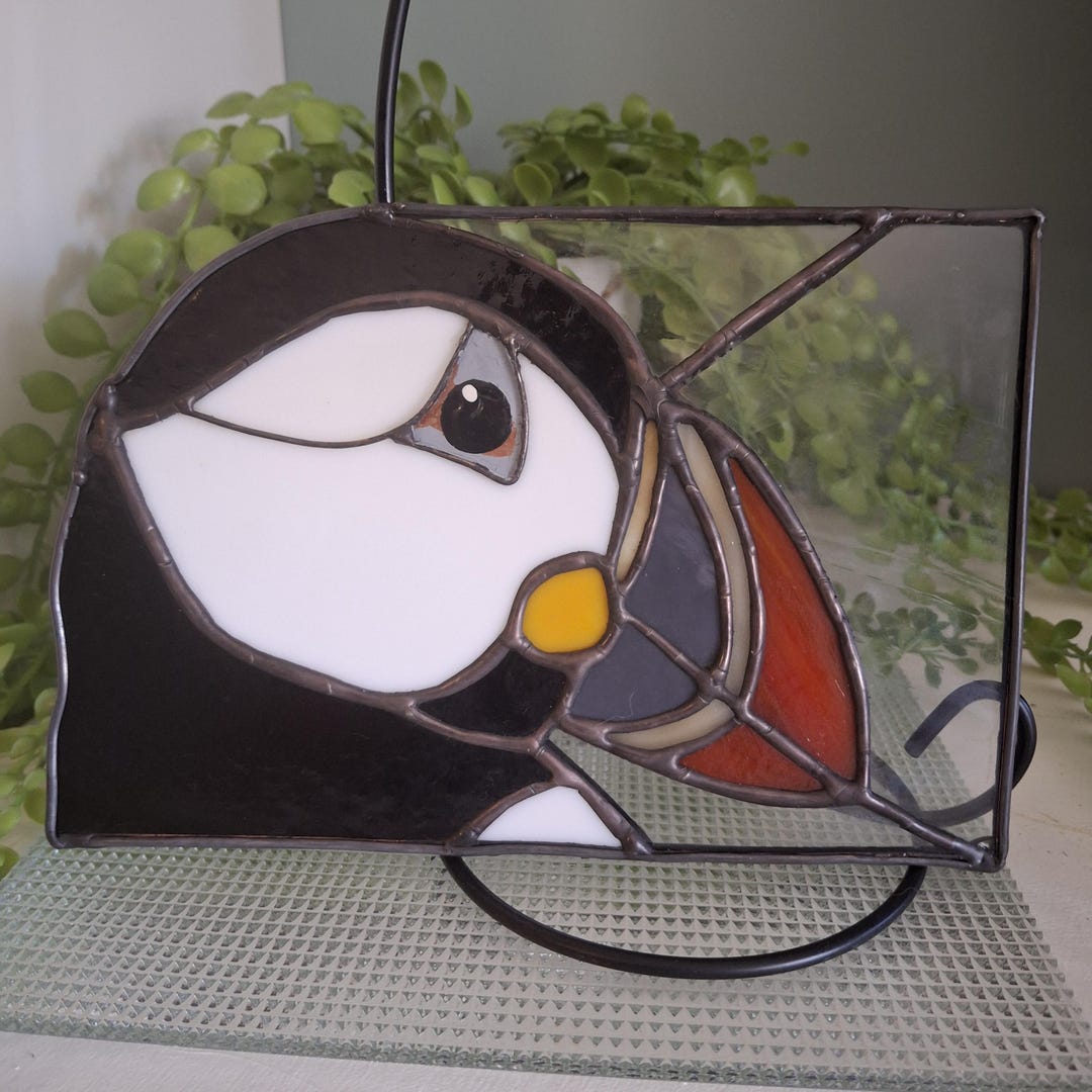 Puffin Face Stained Glass Panel - Etsy