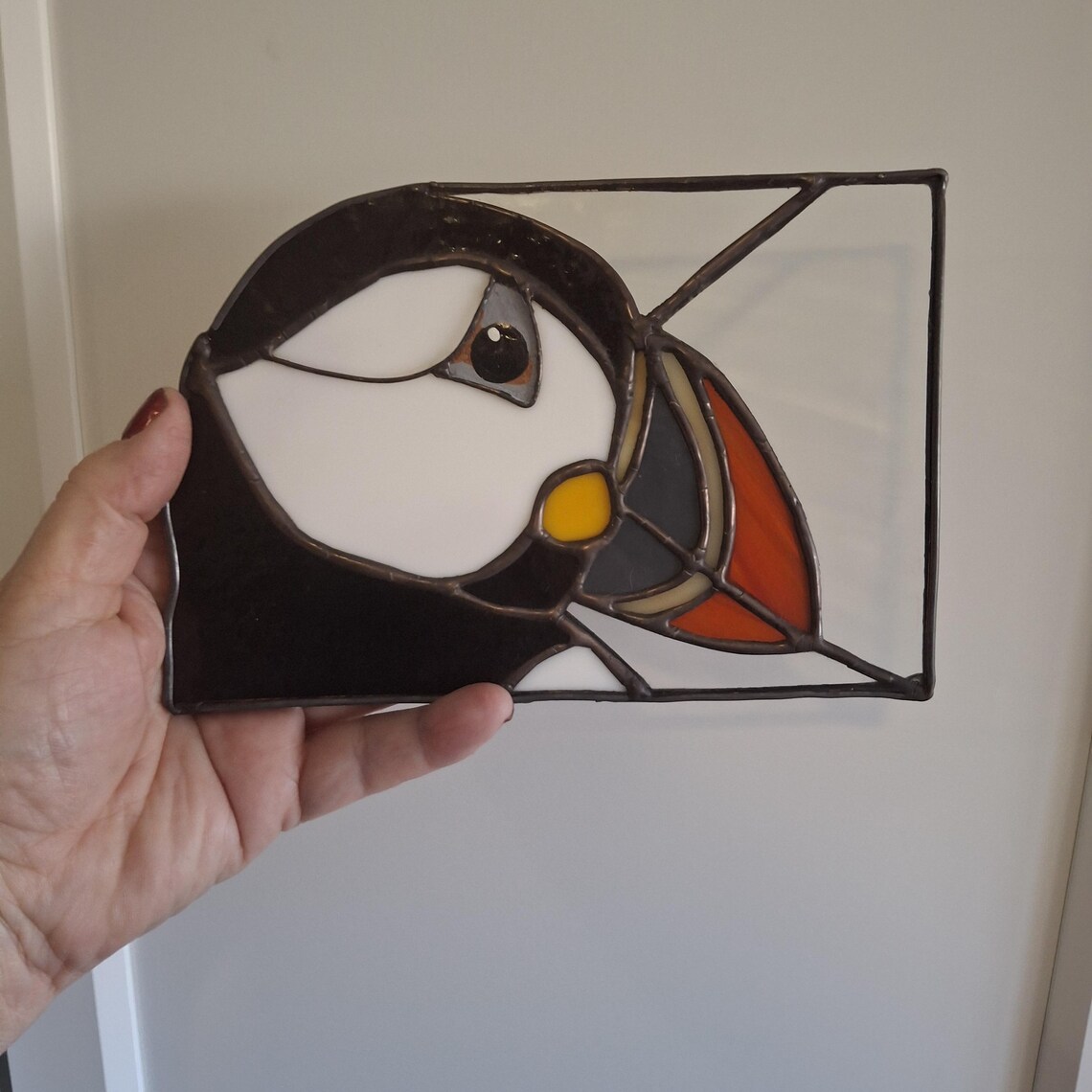 Puffin Face Stained Glass Panel - Etsy