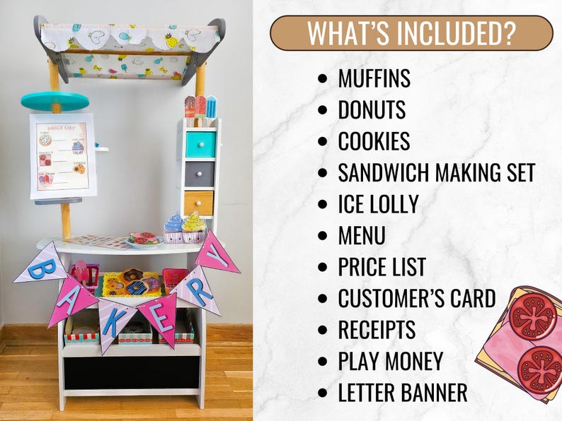 Printable Bakery Play Set, Instant Download Materials for Dramatic Play ...