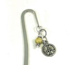 Peace Sign Bookmark Peace Book Mark Genuine Yellow - Etsy