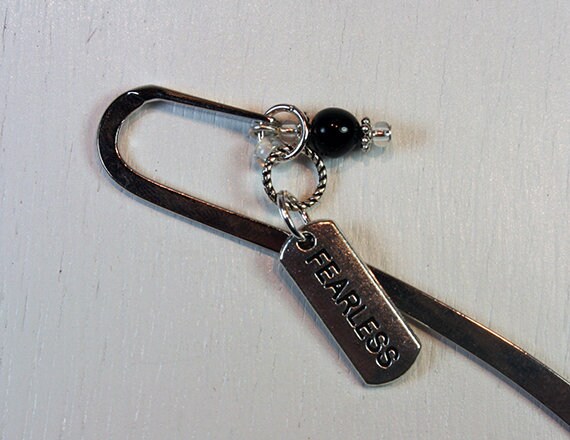 Fearless Bookmark Beaed Bookmark. Silver Inspirational - Etsy