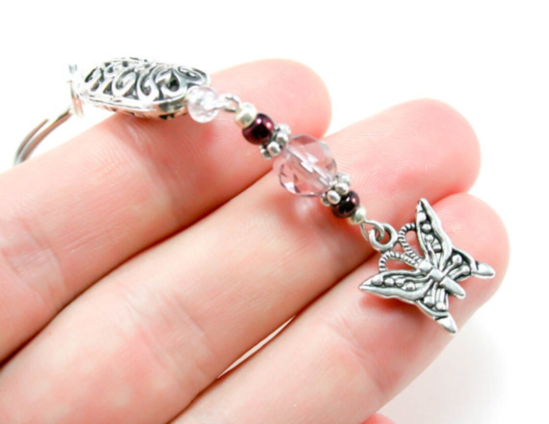 Beaded Butterfly Keychain Charm . Butterfly Keychain for Women, Nature ...