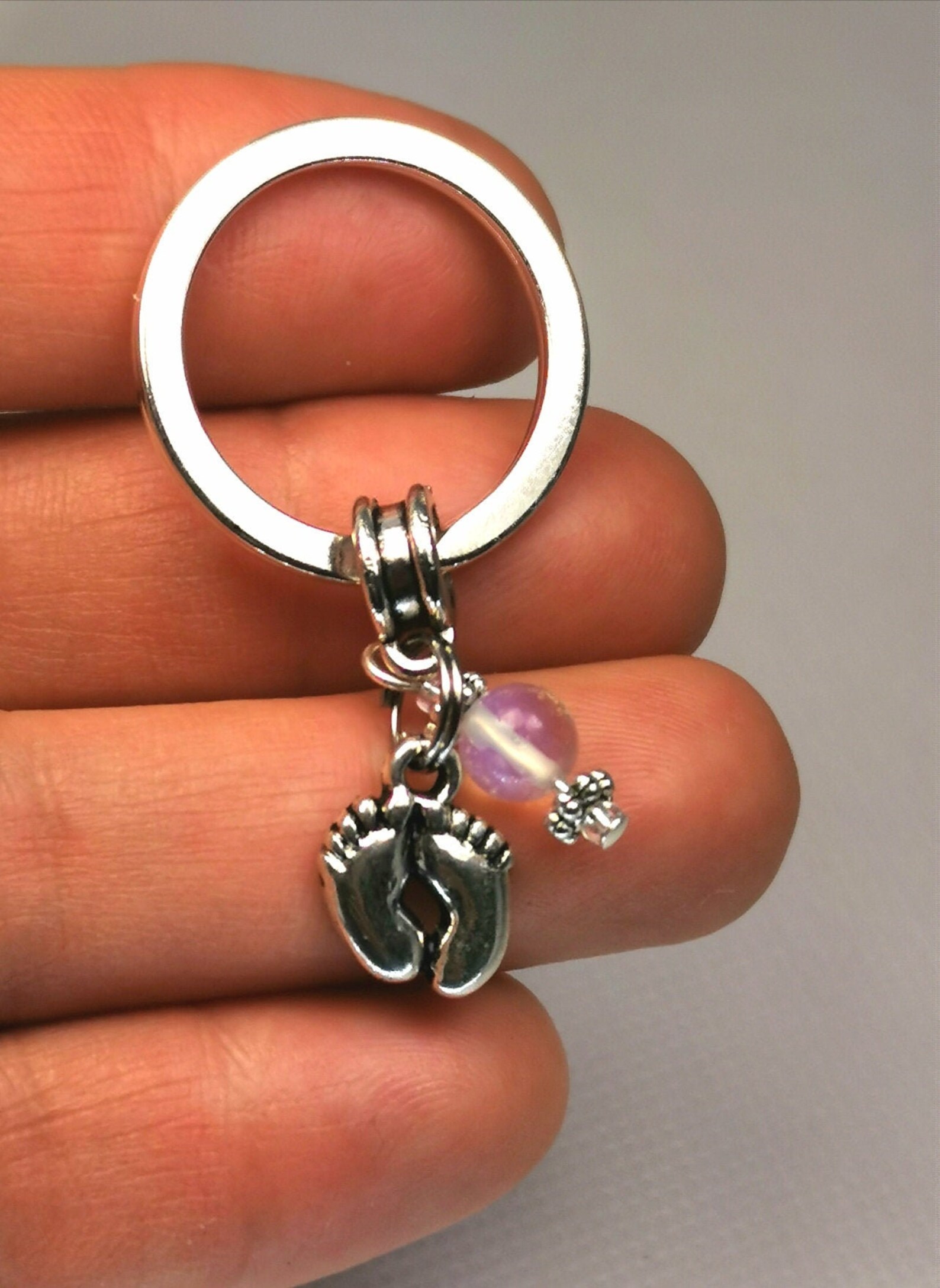 Baby Feet Keychain - Baby Girl, New Baby Key Ring - Baby’s Feet Key ...