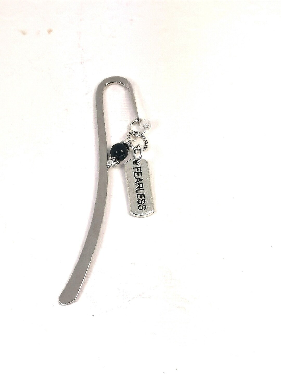Fearless Bookmark Beaed Bookmark. Silver Inspirational Bookmark ...