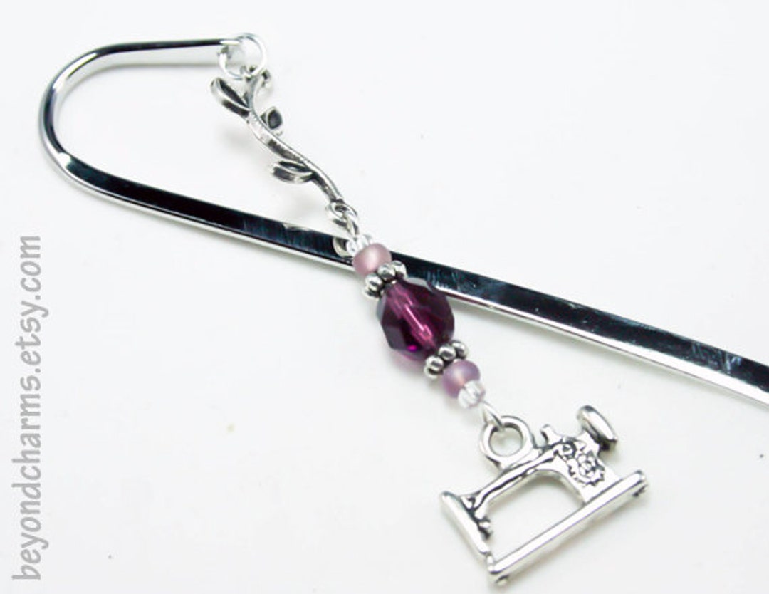 Sewing Machine Bookmark | Beaded Bookmark | Charm Bookmark | Sewing ...
