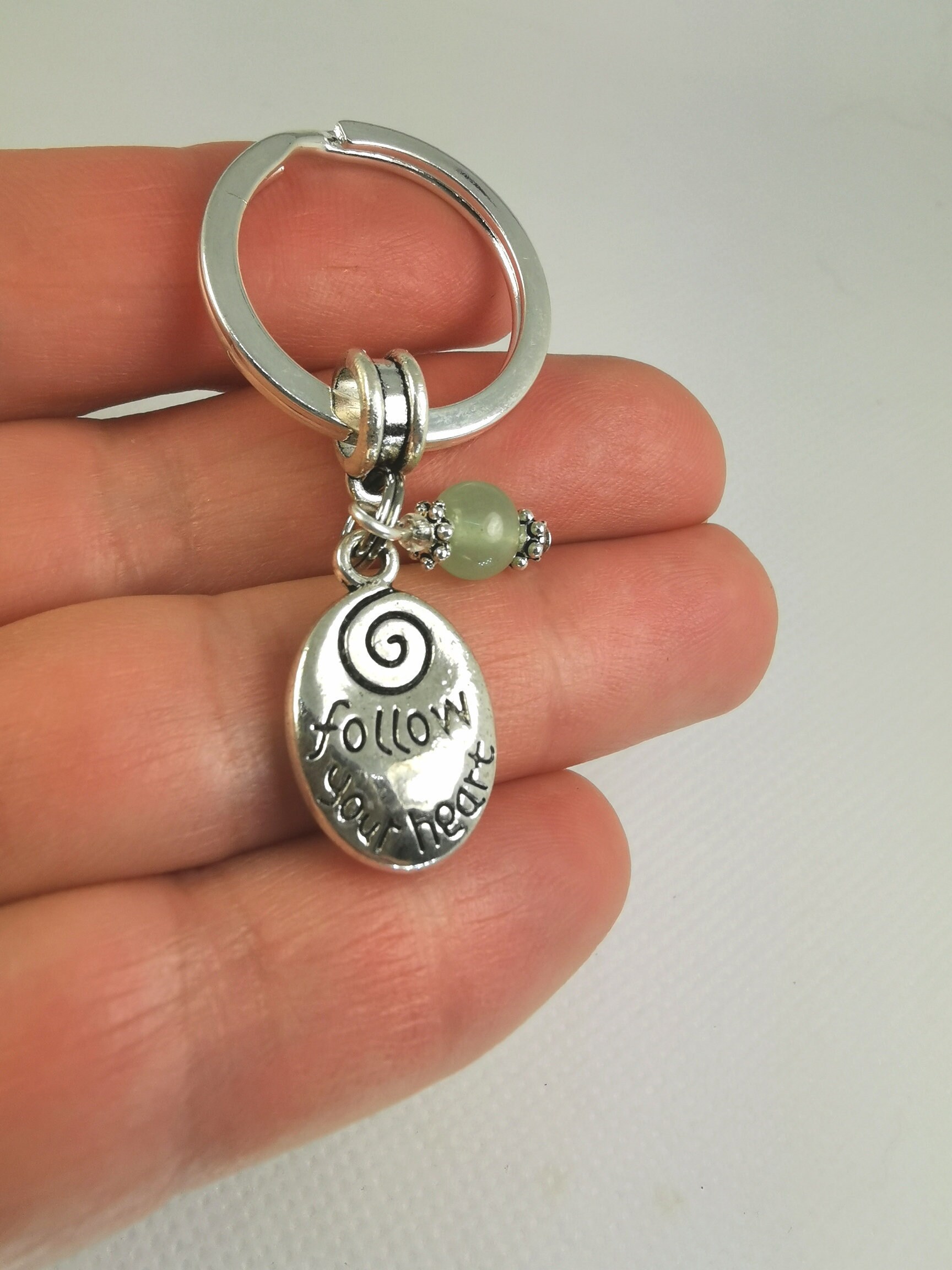 Follow Your Heart Keychain - Unique Reminder Key Ring With Healing ...