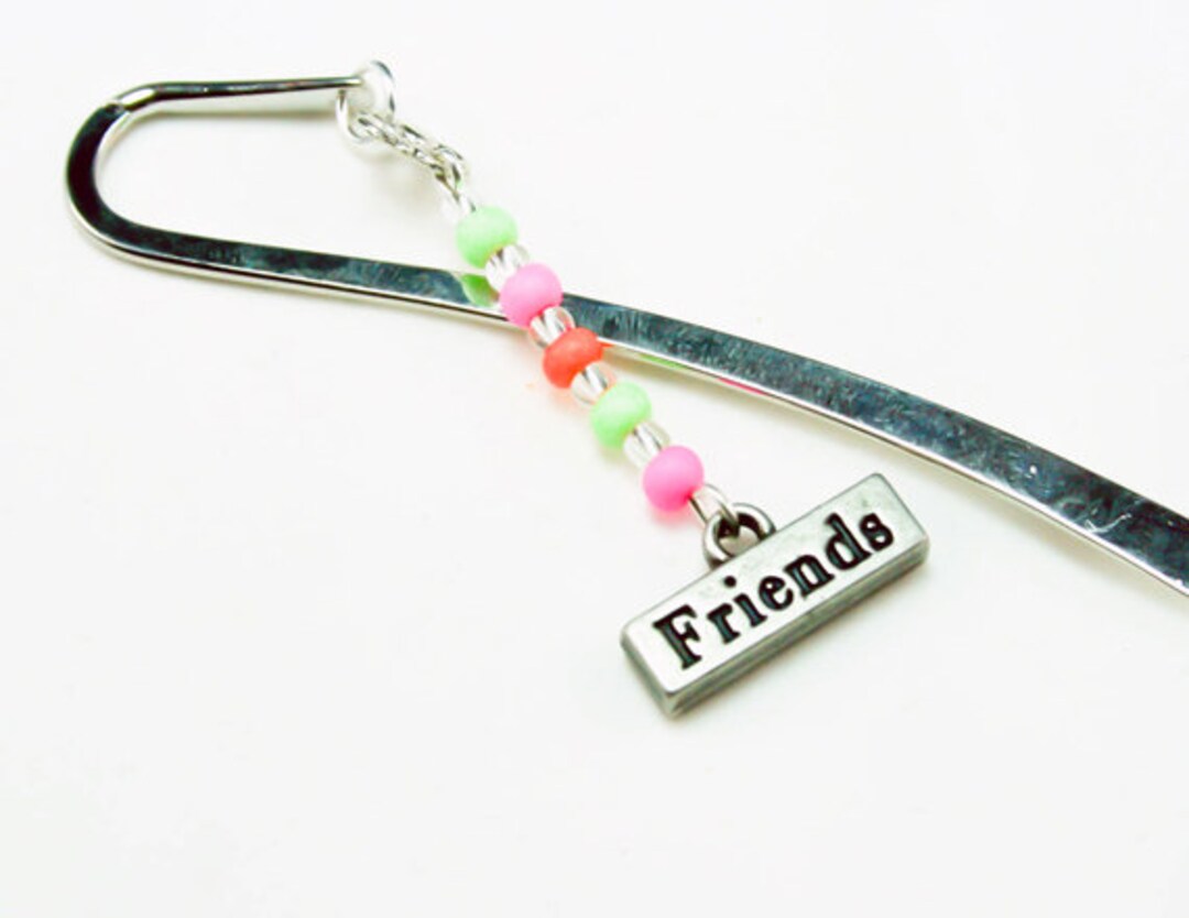 Friends Bookmark. Beaded Bookmark Gift. Best Friends Book Mark, Metal ...