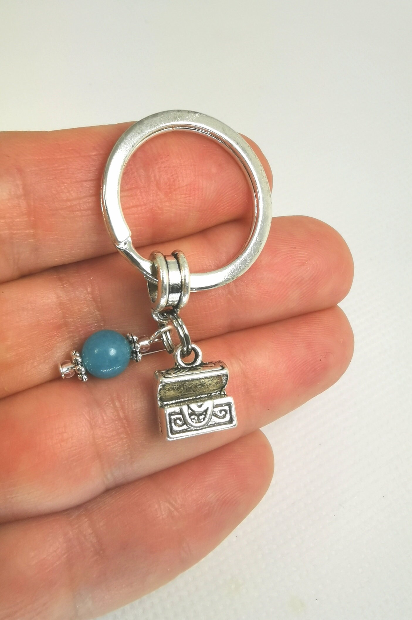 Treasure Chest With Bead Keychain Charm - Buried Treasure Key Ring ...
