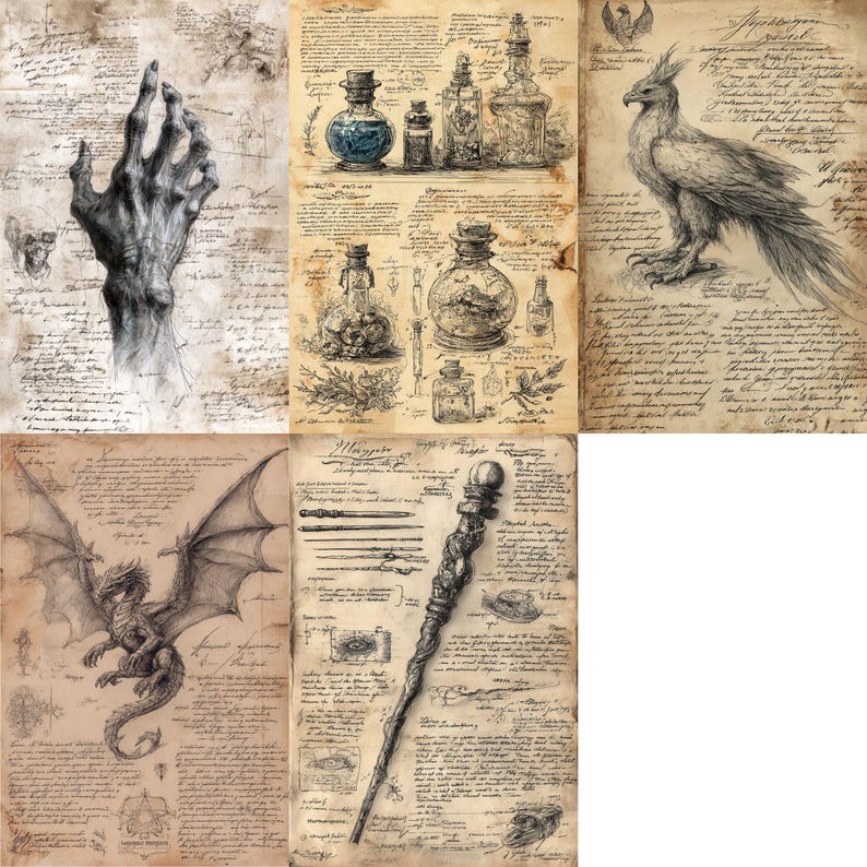 21 Dark Academia Printable Posters – Witchcore Wizard Decor, Antique ...