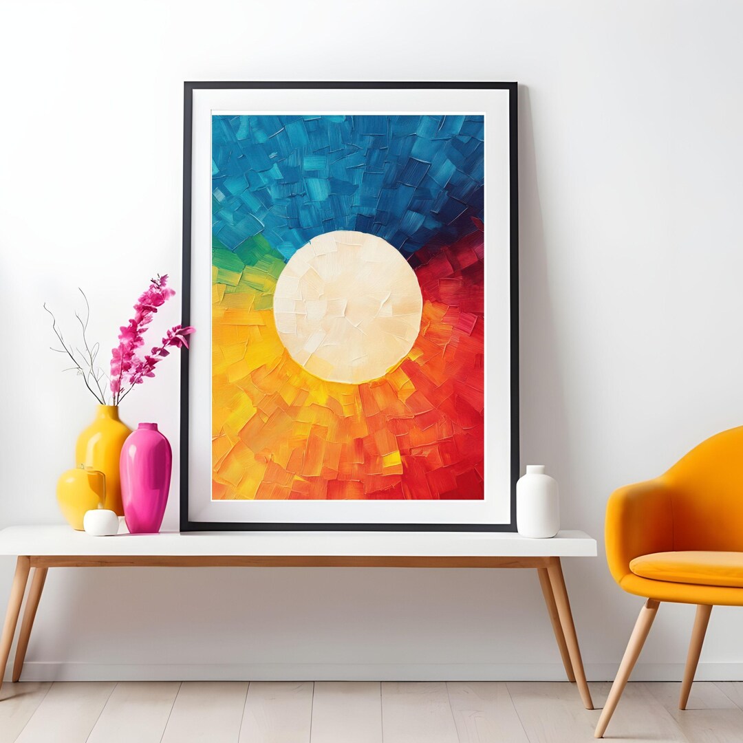 Colorful Sun Print, Abstract Sun Poster, Vibrant Wall Art, Modern ...