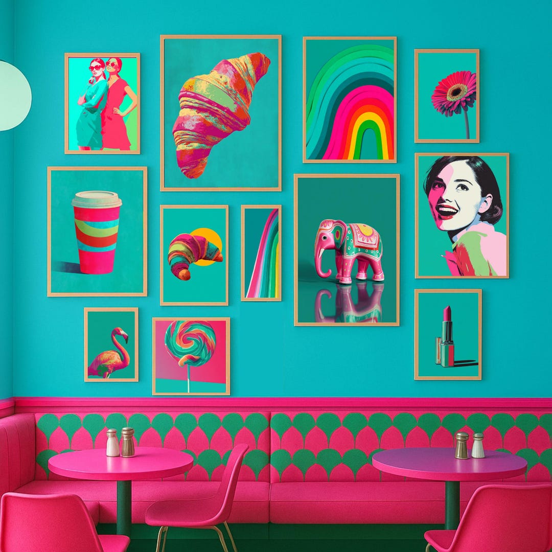 Pop Art Bundle, 12 Printable Wall Art Posters, Andy Warhol Style ...