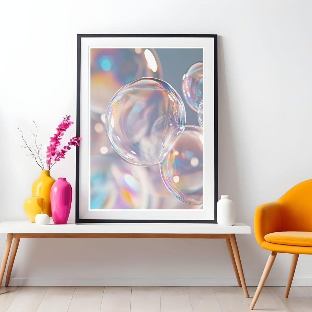 Floating Glass Bubbles Digital Print – Minimalist Modern Wall Art - Etsy