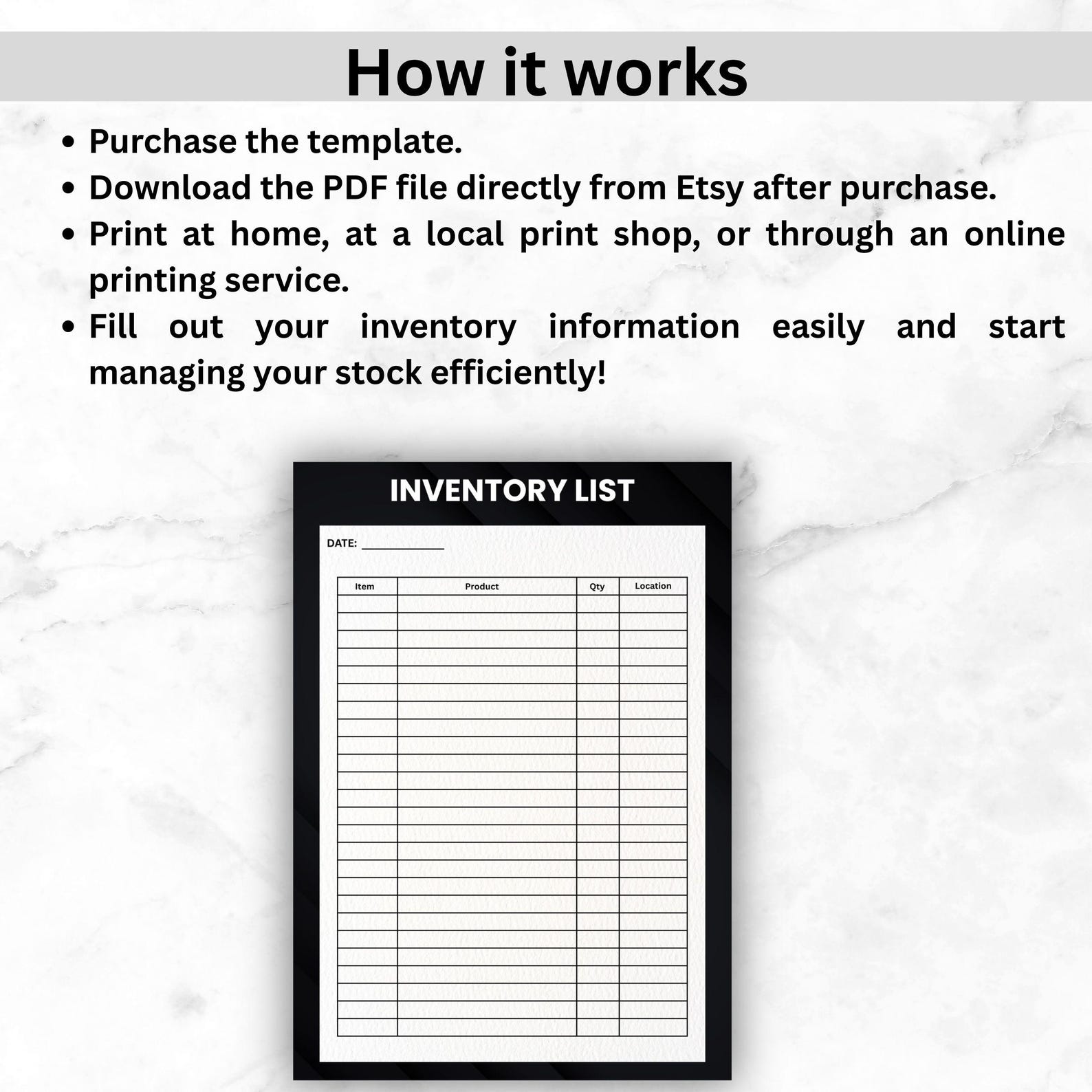 Printable Inventory Tracker | Inventory Management List | Product ...
