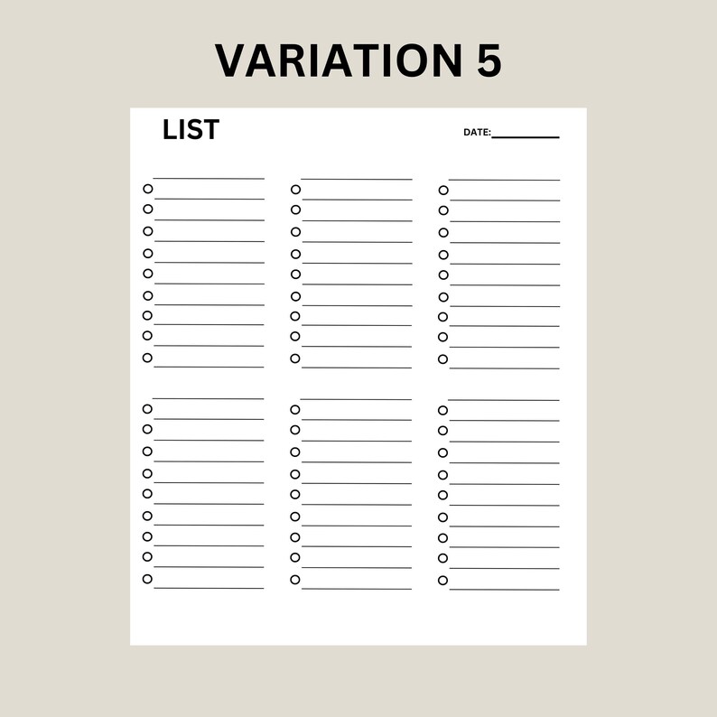 Editable Printable Checklist Template | Daily, Event & Task Planner ...