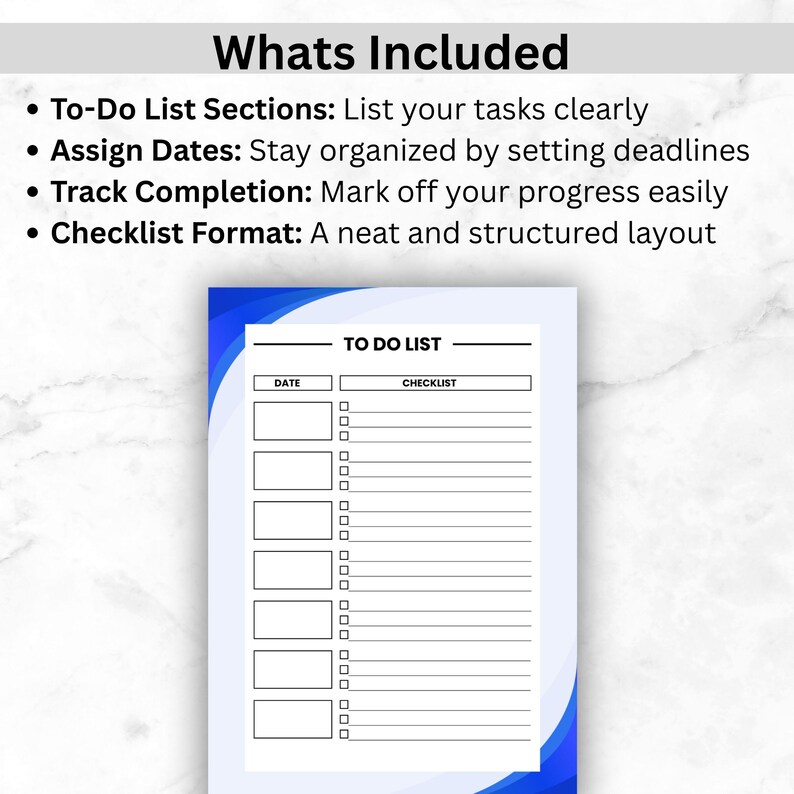 Printable to Do List Template | Daily & Weekly Task Checklist | Simple ...