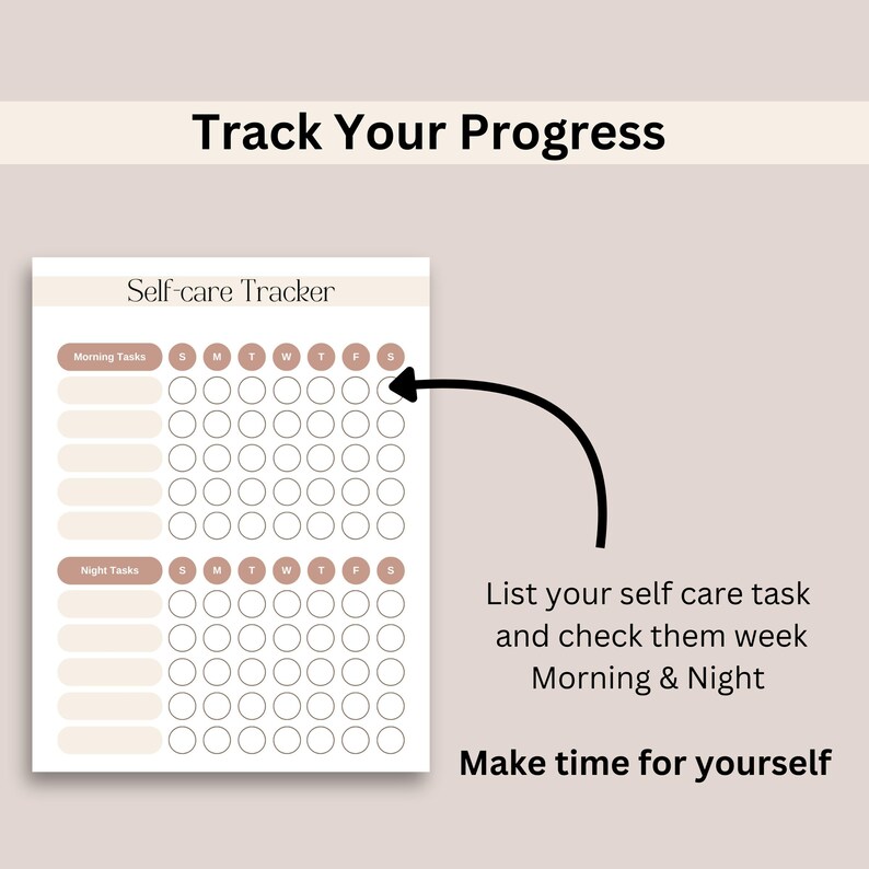 Printable Self Care Planner | Self Care Tracker, Checklist and ...