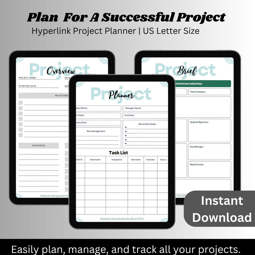 Editable Project Planner and Brief | Digital Download | Business and ...