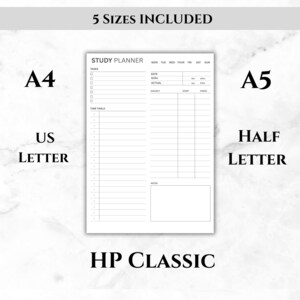 Printable Student Study Planner | Academic and Subject Organizer, Daily ...