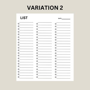 Editable Printable Checklist Template | Daily, Event & Task Planner ...