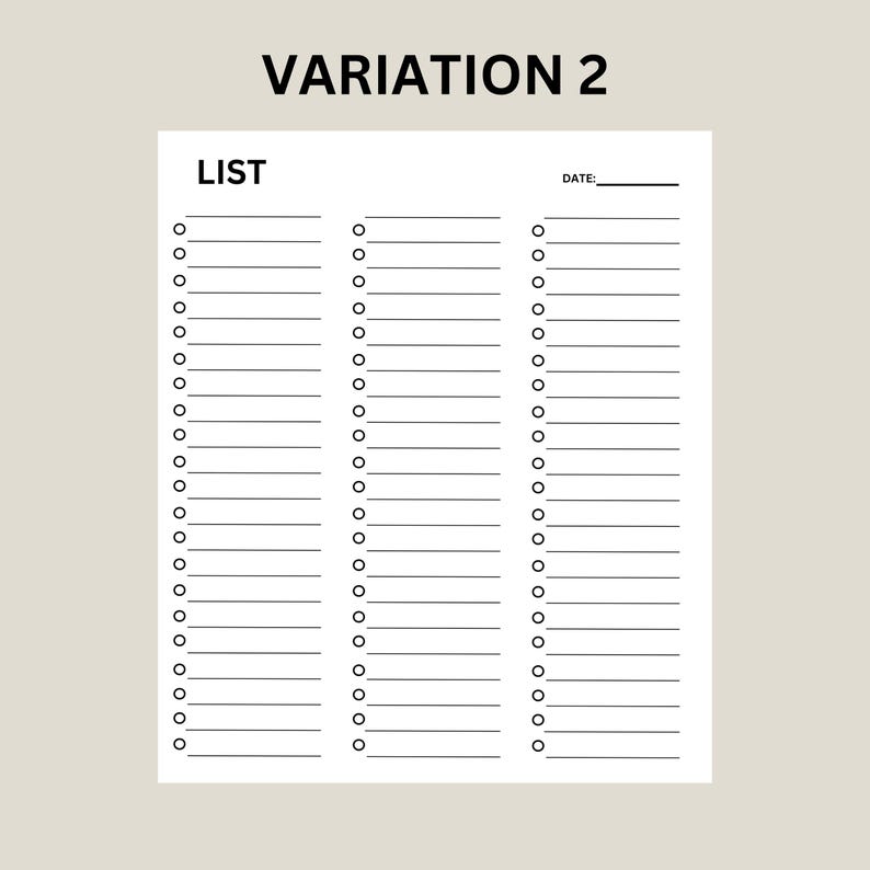 Editable Printable Checklist Template | Daily, Event & Task Planner ...