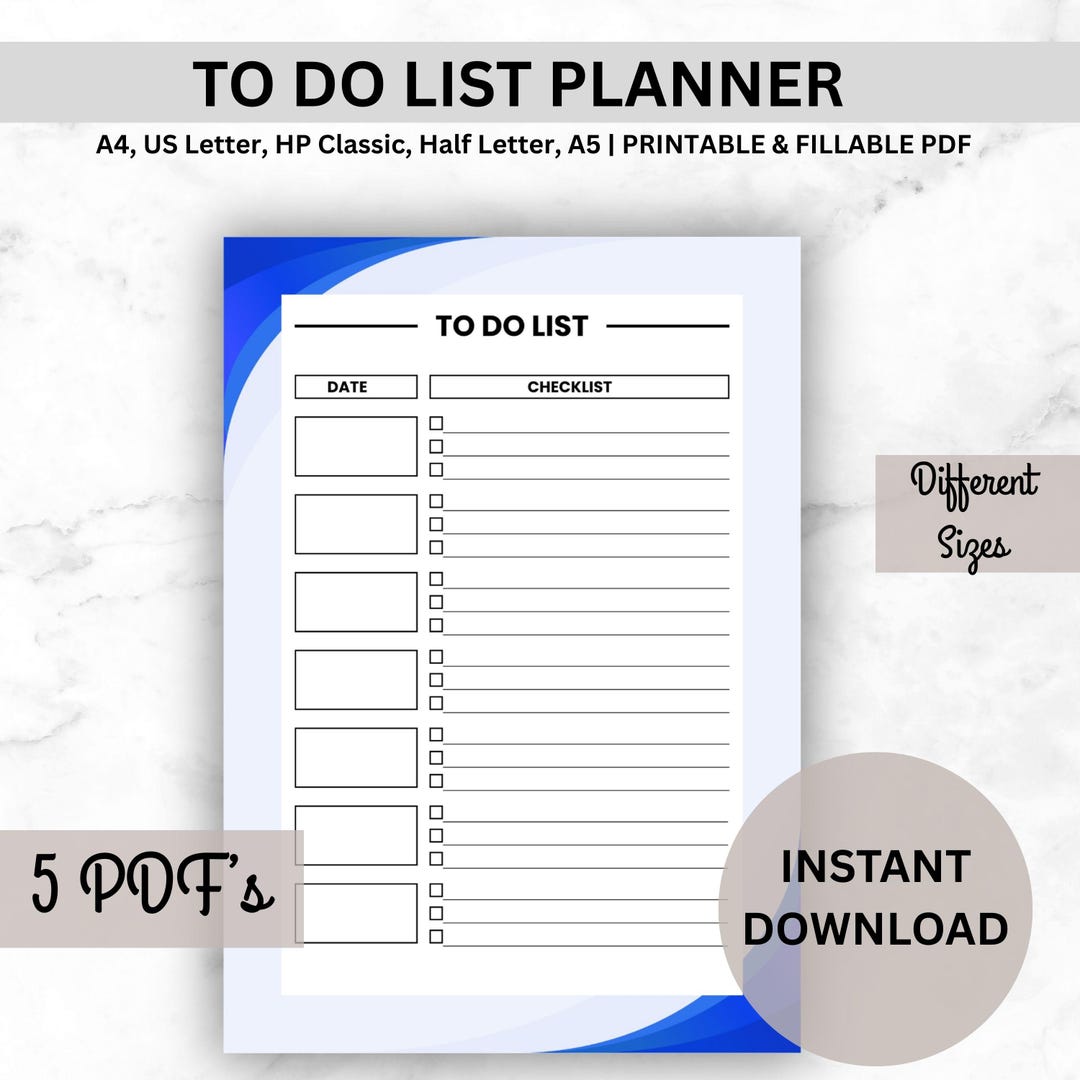Printable to Do List Template | Daily & Weekly Task Checklist | Simple ...