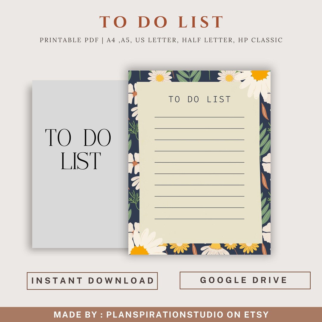 Printable to Do List Template | Daily Task Planner | to Do List Planner ...