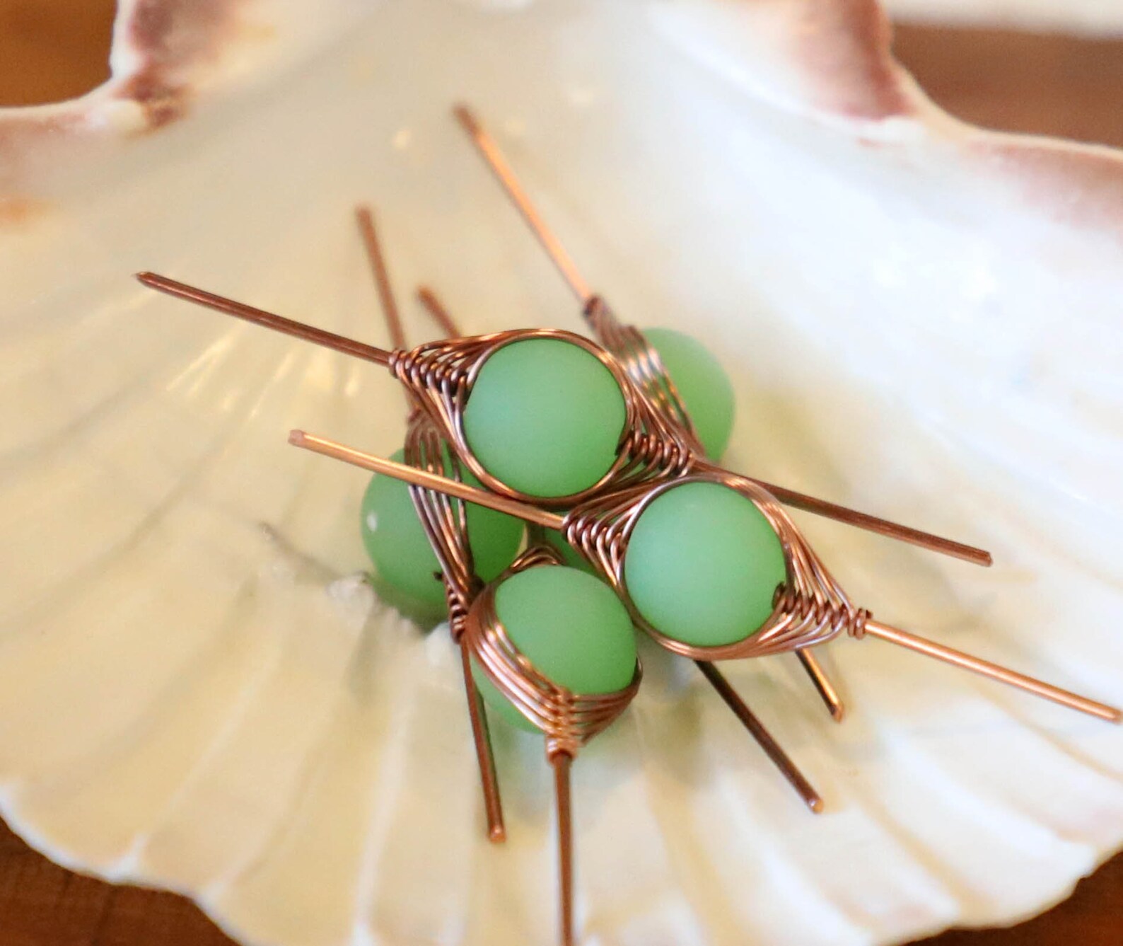 7 Pcs 8mm 10mm Sea Beach Glass Wire Wrapped Link Connector | Etsy