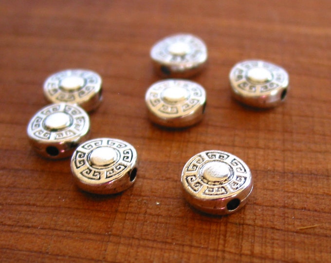 10pcs 9mm Antique Silver Coin Flat Spacer Beads Metal Findings - Etsy