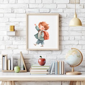 Kawaii Back to School Clipart – Watercolor Kids, School Bus, Rainbow ...