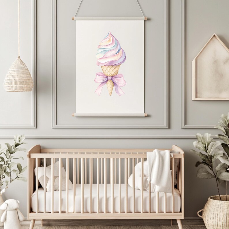 Pastel Watercolor Ice Cream Clipart – Cute Dessert Png, Popsicle, Sweet ...