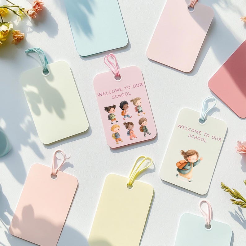 Kawaii Back to School Clipart – Watercolor Kids, School Bus, Rainbow ...