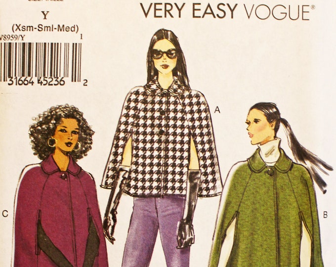 Vogue Sewing Pattern for Cape in 3 Lengths Vogue 8959 up | Etsy