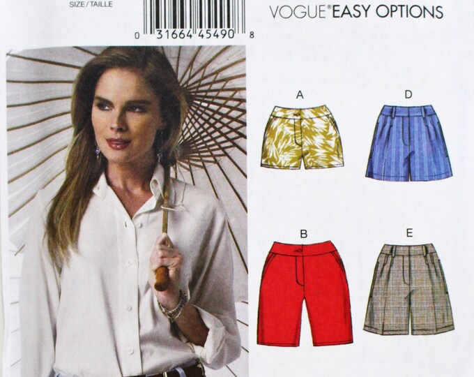Sewing Pattern for Shorts - Vogue 9008 - Sizes 14 to 22 - Hip 38 to 46 ...