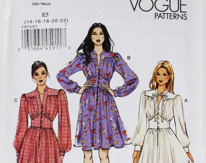 Vogue Sewing Pattern for Dress - Vogue 1654 Rated EASY - Sizes 14 to 22 ...
