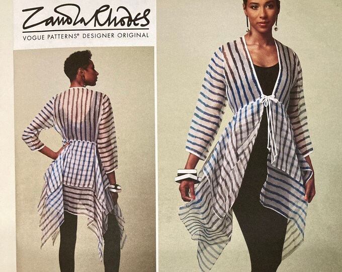 Designer Zandra Rhodes Sewing Pattern for Cover-up Vogue 1551 Bust 38 ...