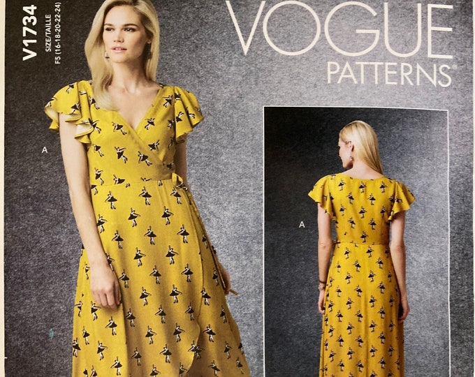 Vogue Sewing Pattern for Romantic Wrap Dress Vogue 1734 Formerly Vogue ...