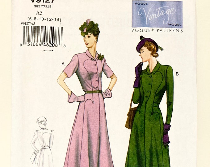 Vogue Sewing Pattern for Dress - 2015 Reprint of Vintage 1930s Design ...