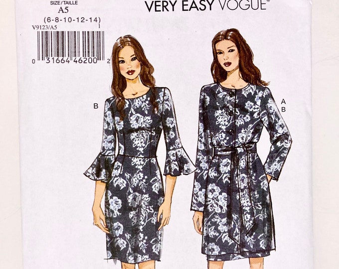 Vogue Sewing Pattern for Dress Vogue 9182 Bust 36 to 44 Sizes 14 to 22 ...