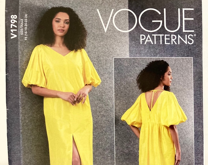 Designer Rachel Comey Sewing Pattern for Dress Vogue 1798 Bust 38 to ...