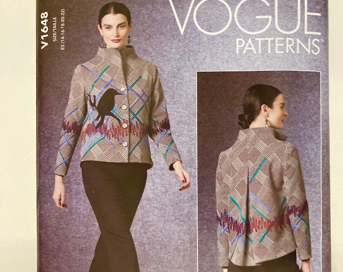 Designer Sewing Pattern for Women's Jacket Vogue 1648 by Julio Cesar ...